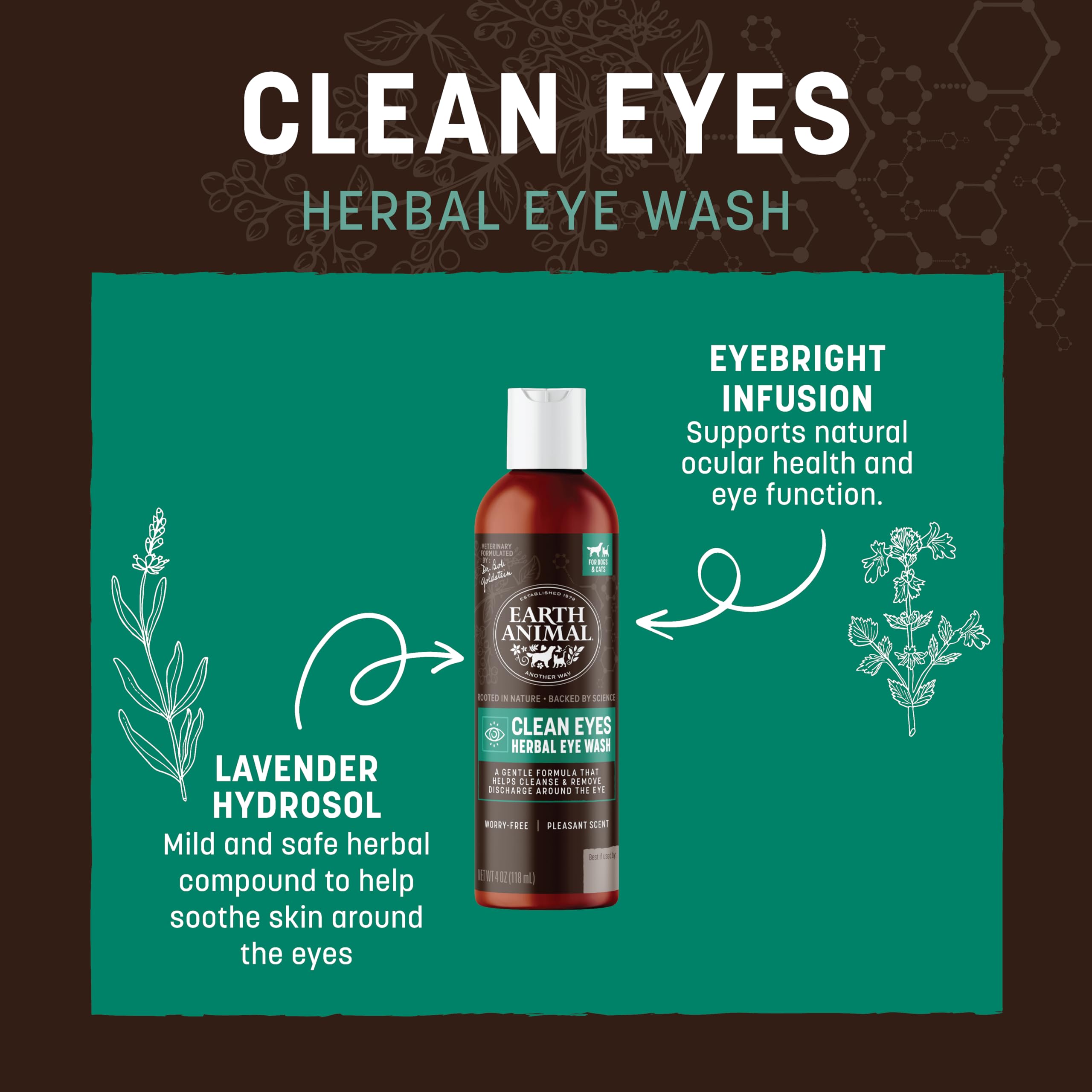 Earth Animal Herbal Remedies | Clean Eyes Eye Wash | 4 fl oz