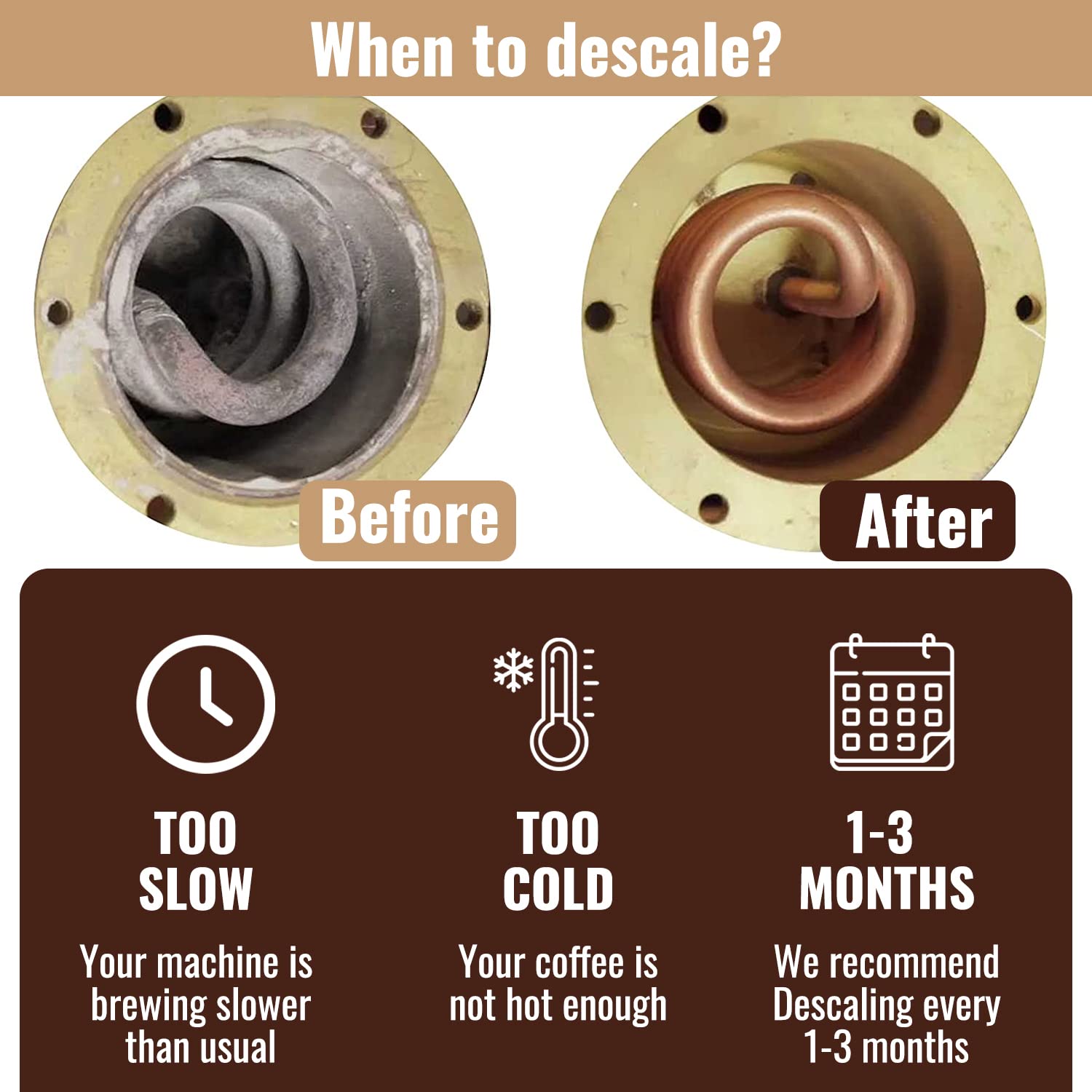 Coffee Machine Descaling Solution - Made in the USA - 2 Uses Per Bottle - Universal Cleaning Descaler for Keurig Coffee Machines, Nespresso, Breville, Delonghi All Single Use Coffee Maker - Pack of 2