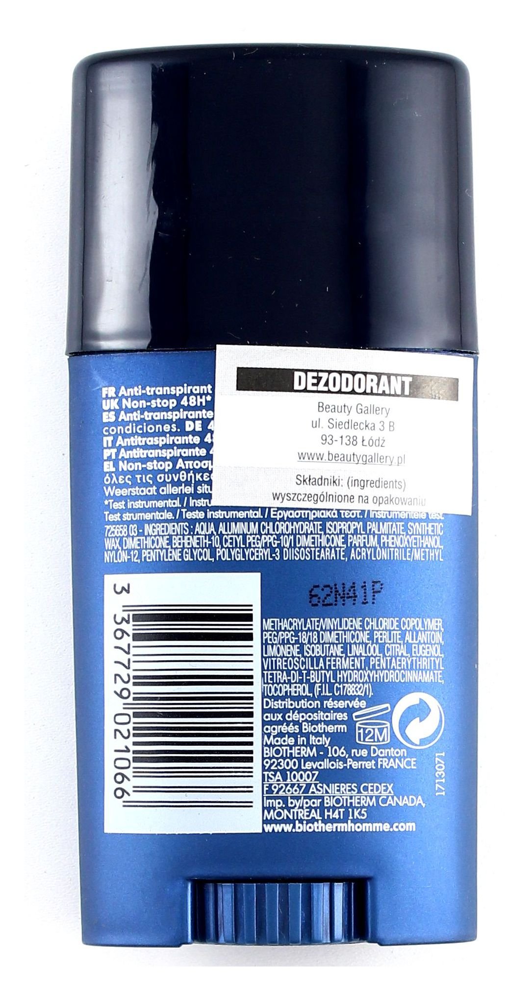 Biotherm Homme Day Control Deodorant Stick, 1.76 Ounce