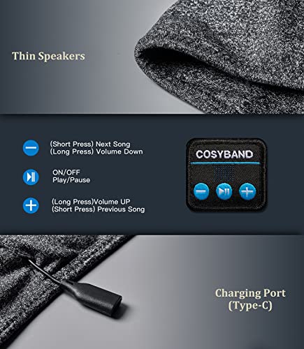 Perytong Sleep Headphones Adjustable, Wireless Sleep Earbuds, Ear Muffs for Sleeping Bluetooth Headband Headphones with Thin Speakers, Sleeping Headphones for Workout,Yoga,Travel,Gift for Women Men