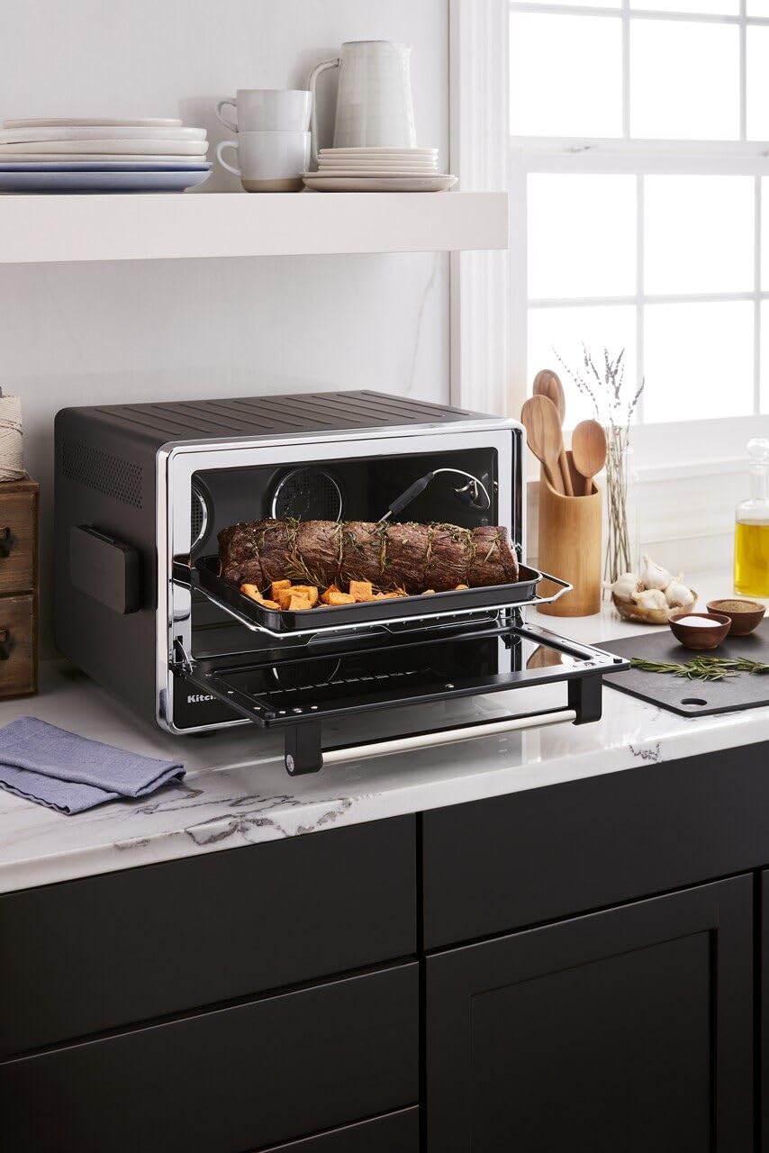 KitchenAid Dual Convection Countertop Oven with Air Fry and Temperature Probe - KCO224BM, Black Matte