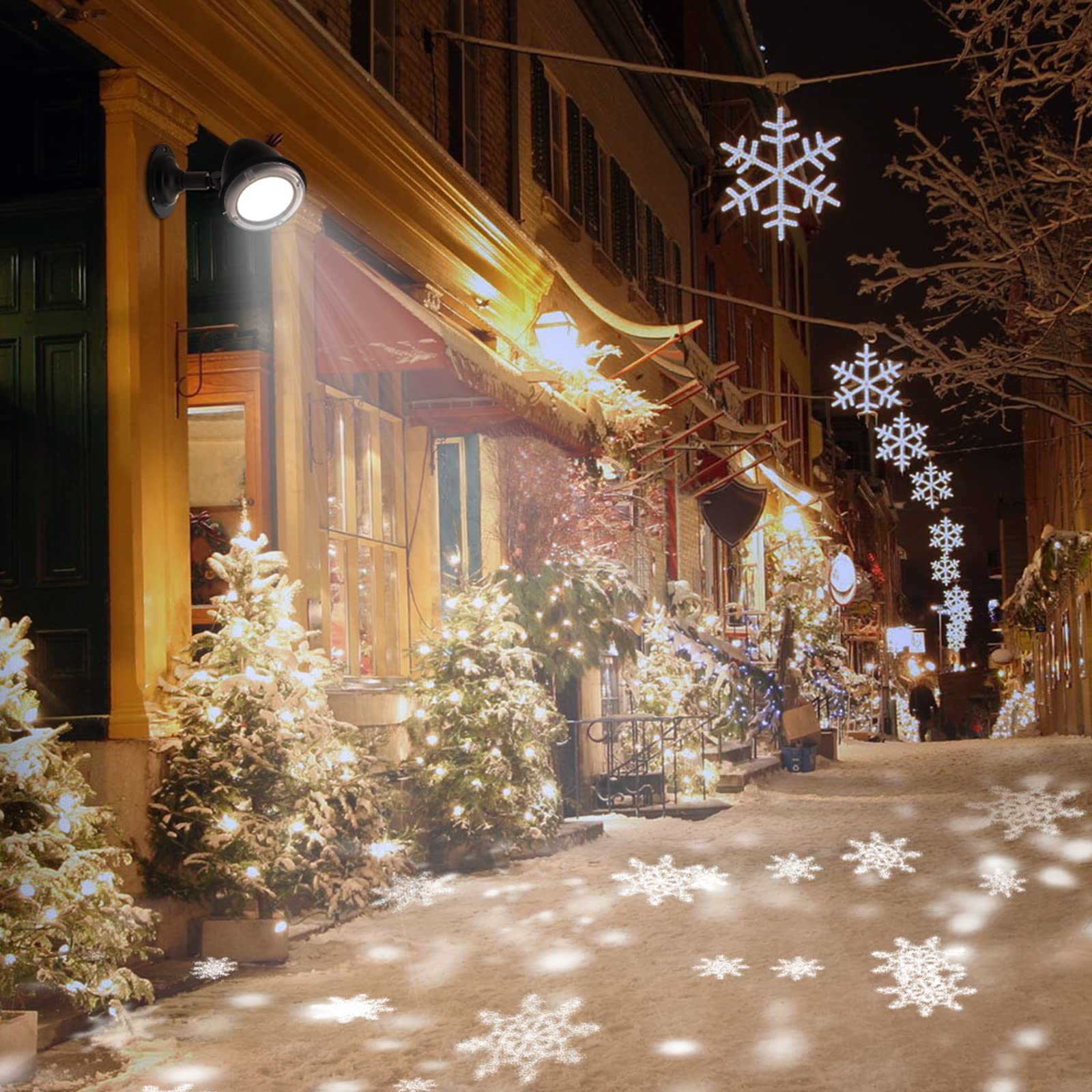 Lovinberry Christmas Snowflake Projector Lights Outdoor, Indoor Night Lights Snowfall, Home Decorative Lights for Garden Yard Wall Patio, LED Lighting for Xmas Holidays Wedding Party