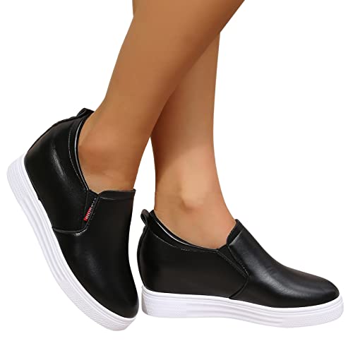 Casual Women's Non Slip Solid Color Slip On Thick Sole Breathable Work Single Shoes Women Sandals Size 10 Black