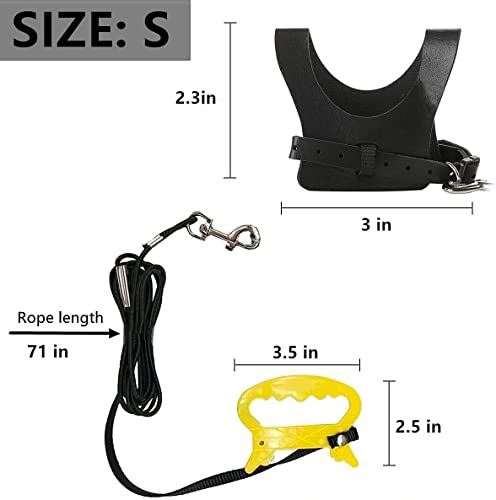 Pet Parrot Bird Harness and Leash, Adjustable Bird Harness Leash for Trainning, Black Fashion Vest, Suitable for Cockatiel,Parrot,Parakeets Conures, Macaws, Parrots, Love Birds,Finches (S)