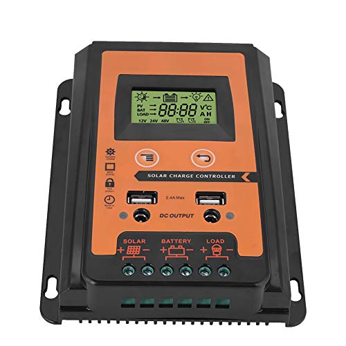 Delaman Solar Charge Controller, 30 Amp 12V/24V DC Input MPPT with LCD Display Solar Panel Regulator