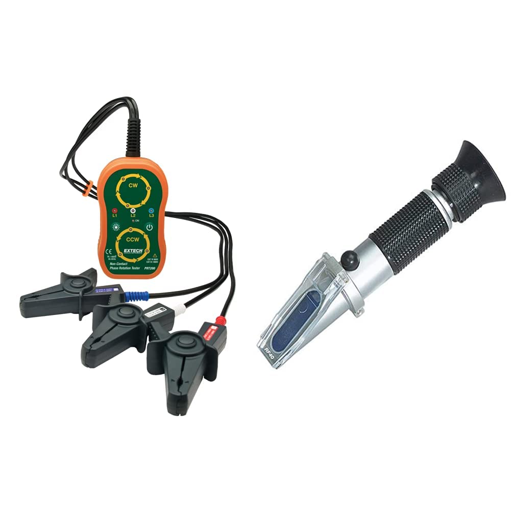 Extech Non-Contact Phase Sequence Tester and Battery Acid Refractometer Bundle