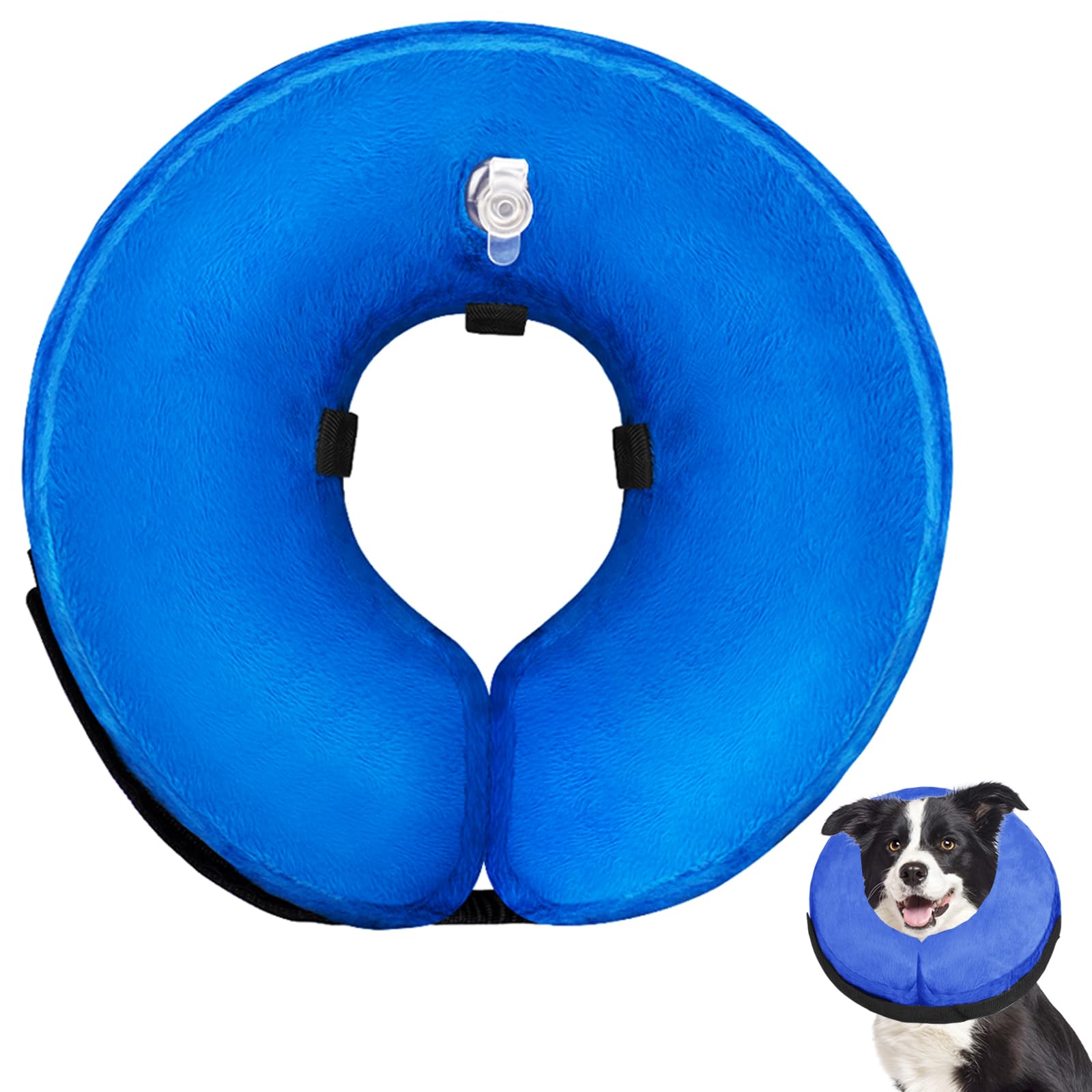 Dog Cone Inflatable Collar Comfort Adjustable, Dog Cone Collar for Small Medium Large Dogs for After Surgery, Soft Protective Cone for Pet Dogs, Dog Neck Donut Collar Inflatable Dog Recovery Collar