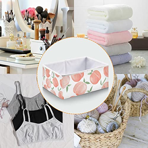 Peaches Storage Basket Storage Bin Rectangular Collapsible Closet Baskets Large Toy Box Organizer for Clothes Towels Magazineā¦