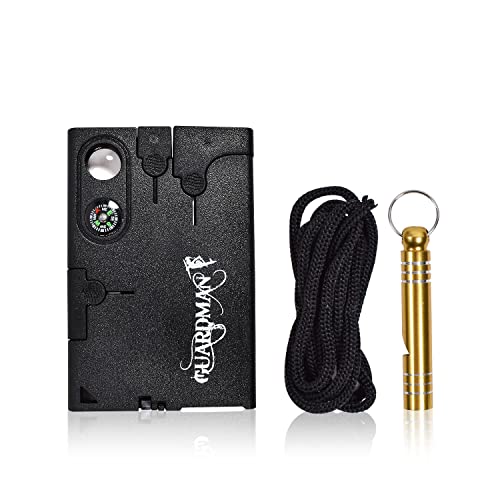 Credit Card Multitool Upgraded 18 in 1 Survival Multipurpose Wallet Tool Card Knife Fire Starter, Whistle, Compass Dad Gift for Men Fathers Day and Christmas Gift