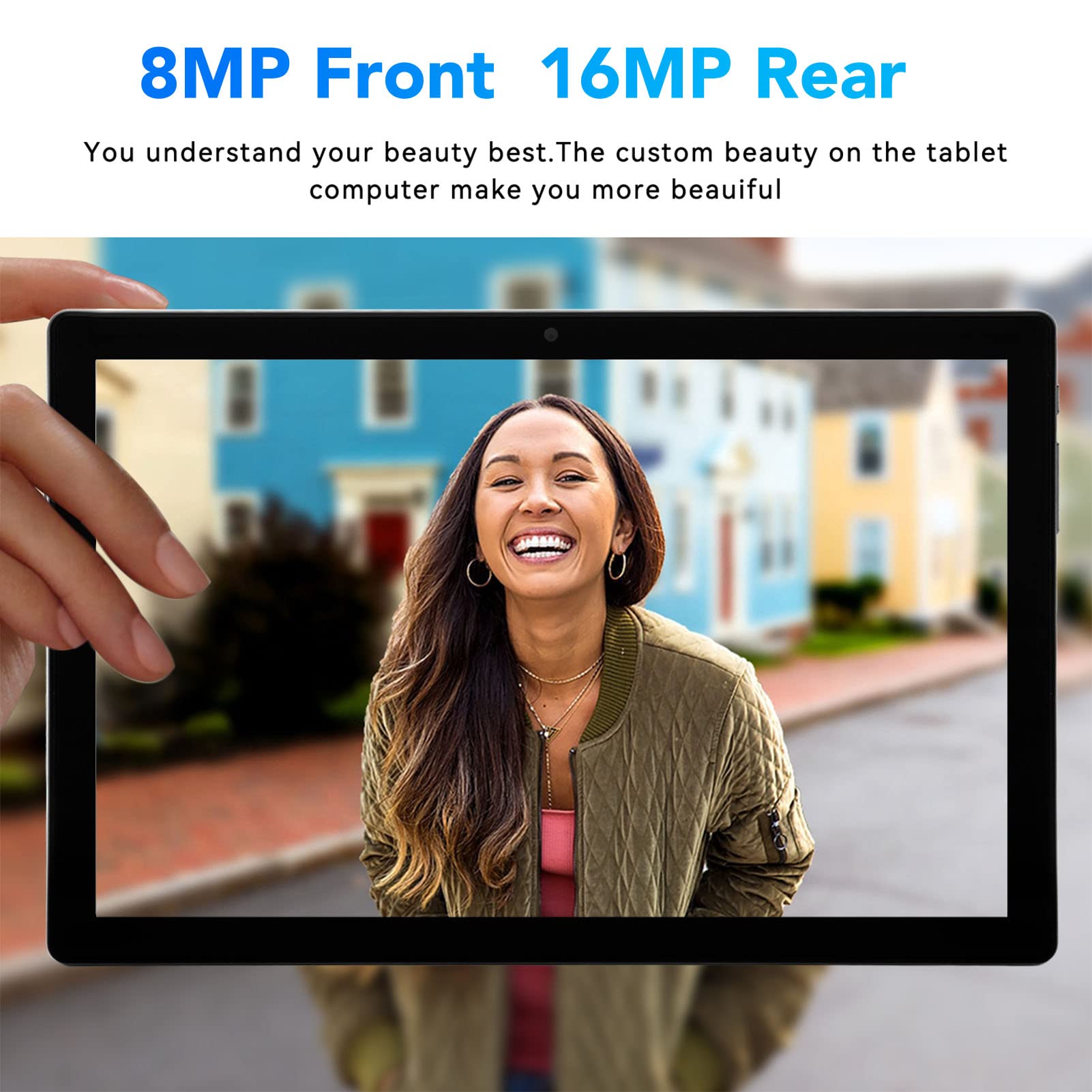 ciciglow Pad Air Tablet, 10.1in FHD Tablet, 5G WiFi Office Tablet, 1960x1080 IPS Display, 6GB RAM 128GB ROM, 4G LTE, Octa core CPU, 8MP+16MP Camera, 7000mAh (Black)