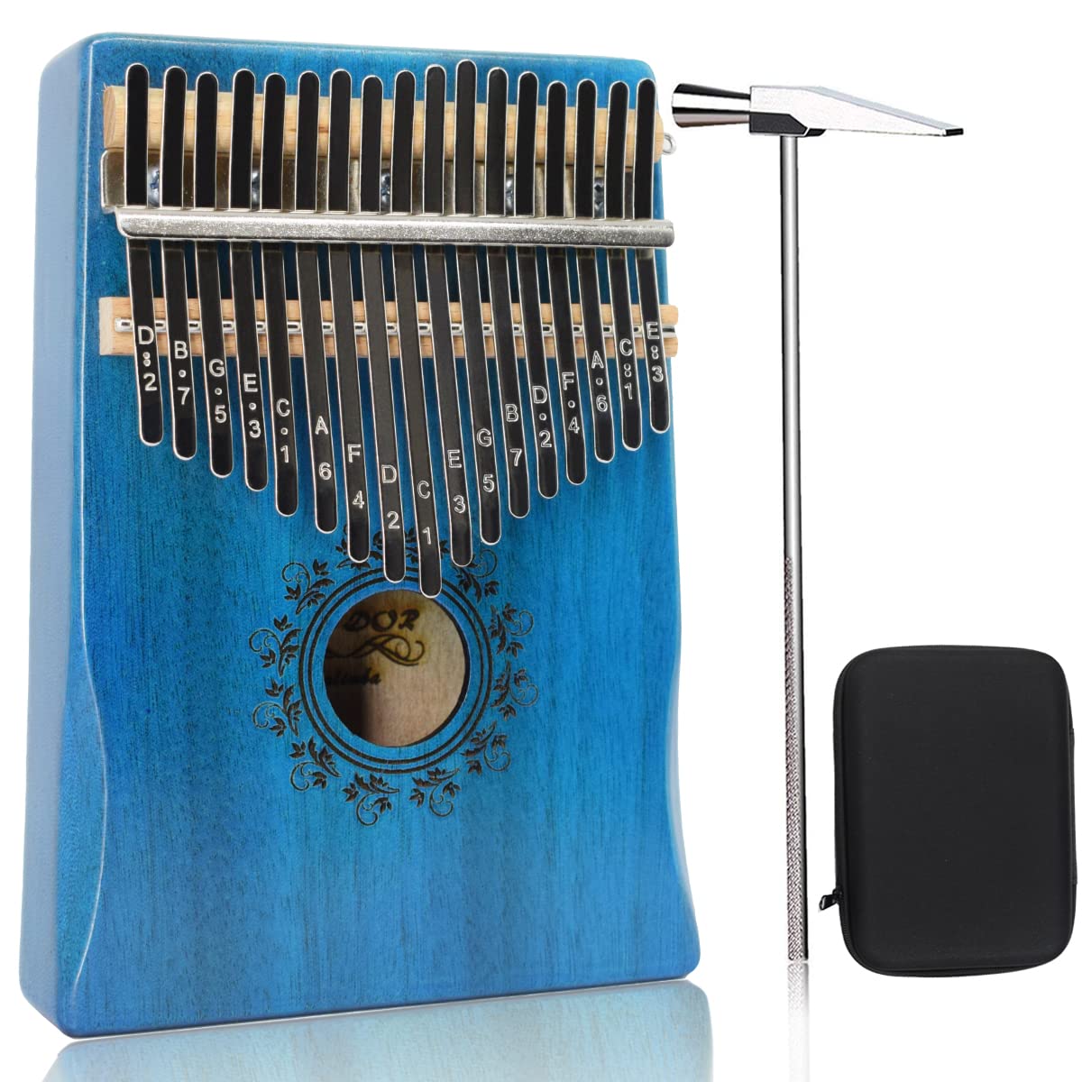 BinDor 17 Key Kalimba Thumb Piano, Finger Piano Mbira Kalimba Solid Mahogany Body Portable Easy-to-learn Musical Instrument with Tuning Hammer
