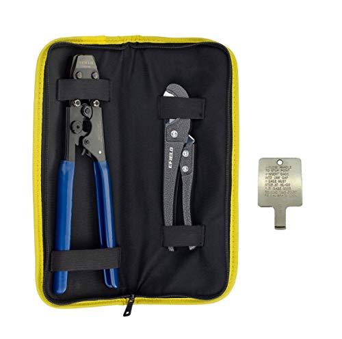 EFIELD 1/2 inch 200 ft Pex-b Pipe/Tubing 2 x100 ft Blue & Red, Pex Fittings (15), Crimp Tool, Clamps, and Cutter Combo Kit