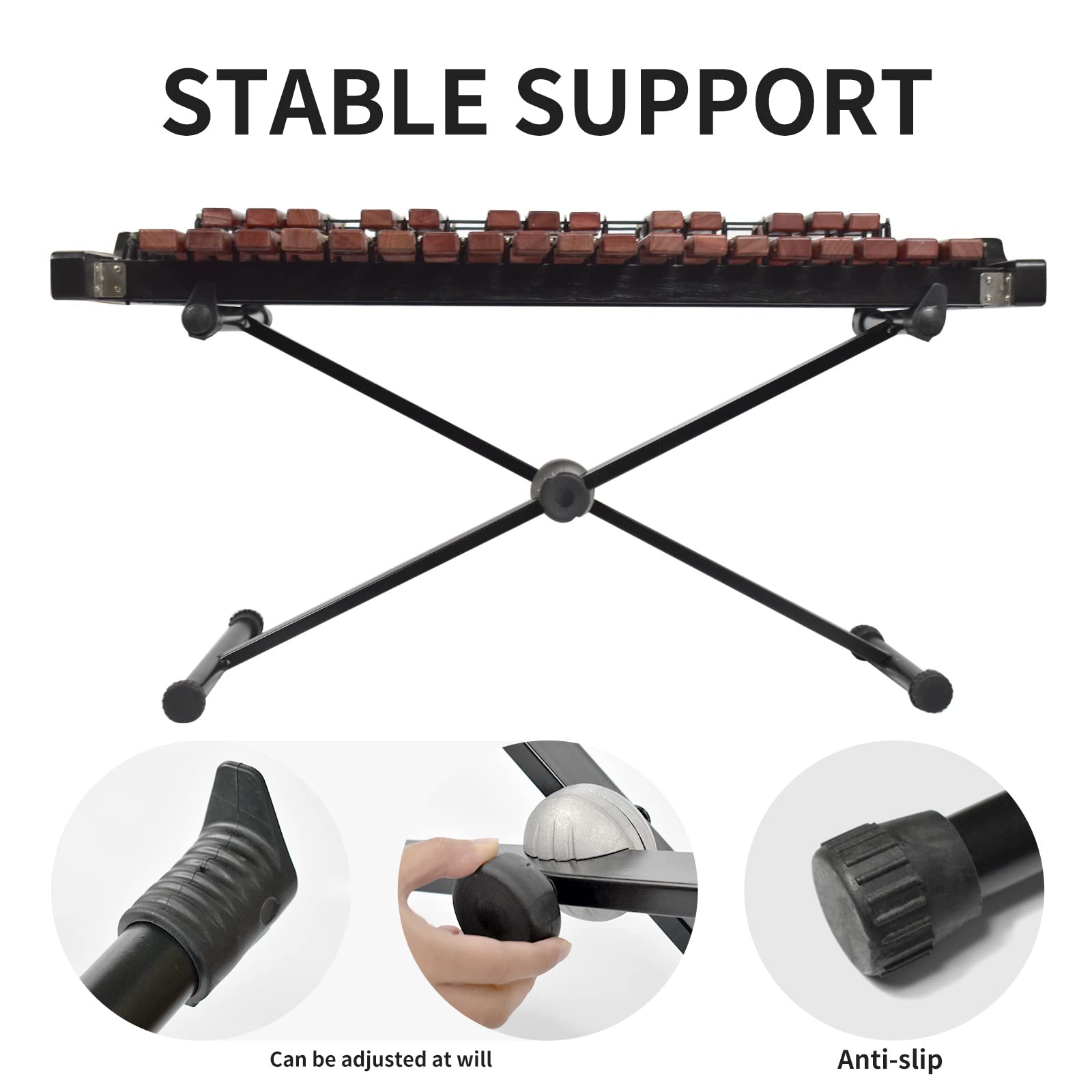 Voodans 32 Note Xylophone Professional Wooden Glockenspiel Xylophone with Mallet and Adjustable Stand