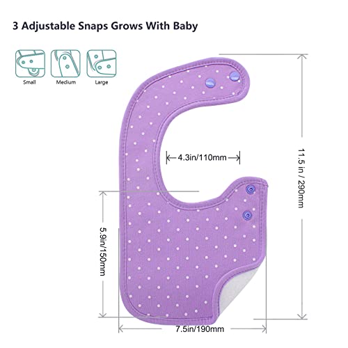 Hakochia Baby Bibs Organic Cotton Soft Absorbent Baby Bandana Drool Bibs With Adjustable Snaps for Girls Teething and Drooling 3-36 Months
