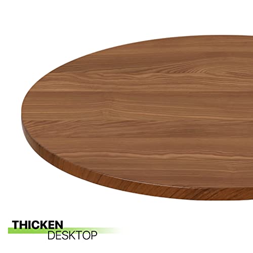 Magshion 23.5'' Round Pub Table, 360 Degree Swivel Cocktail Bar Table with Black Leg, Adjustable Height Range 27.5"-36" for Living Room Kitchen (Brown)