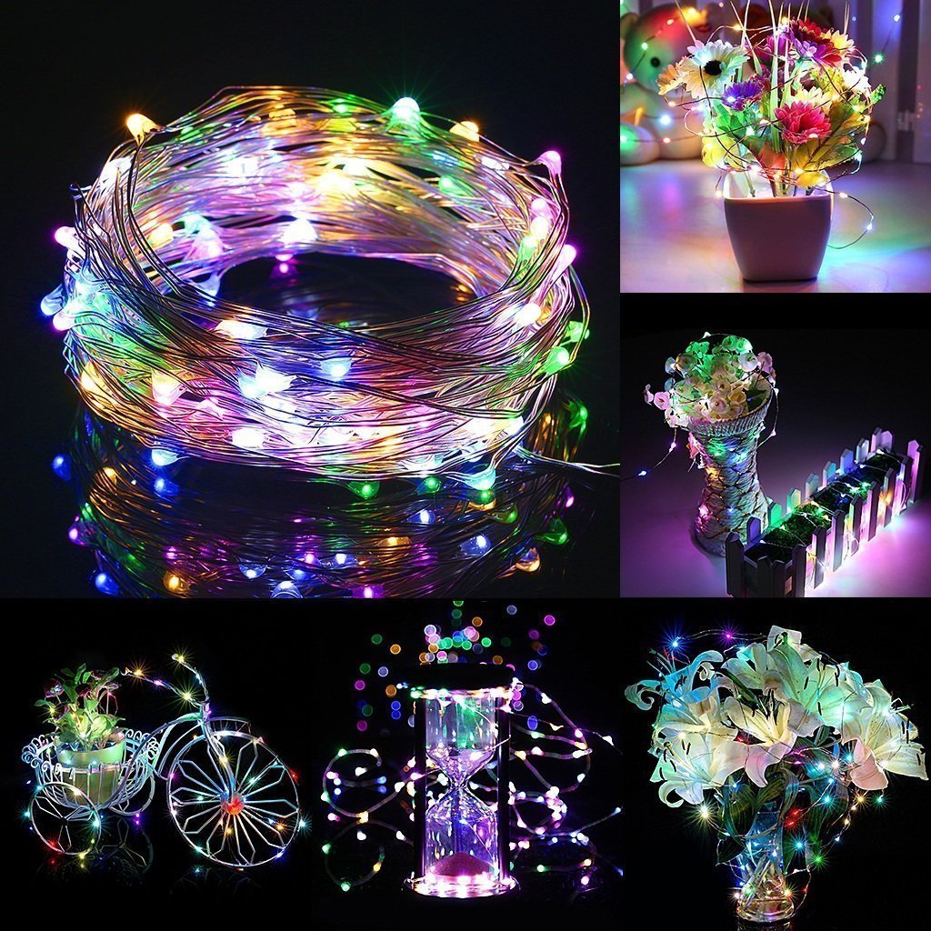 buways 66ft 200LEDs Fairy Lights-USB Plug-in Twinkle String Lights 8 Modes with RF Remote Control Christmas Party Garden Home Decoration(1,Silver Wire-Multicolor-66ft)
