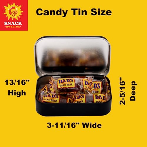 Dad's Root Beer Barrels - Old Fashioned Hard Candy 1.5 Lbs plus Snack Hotline Candy Tin | Individually Wrapped Bulk Candy