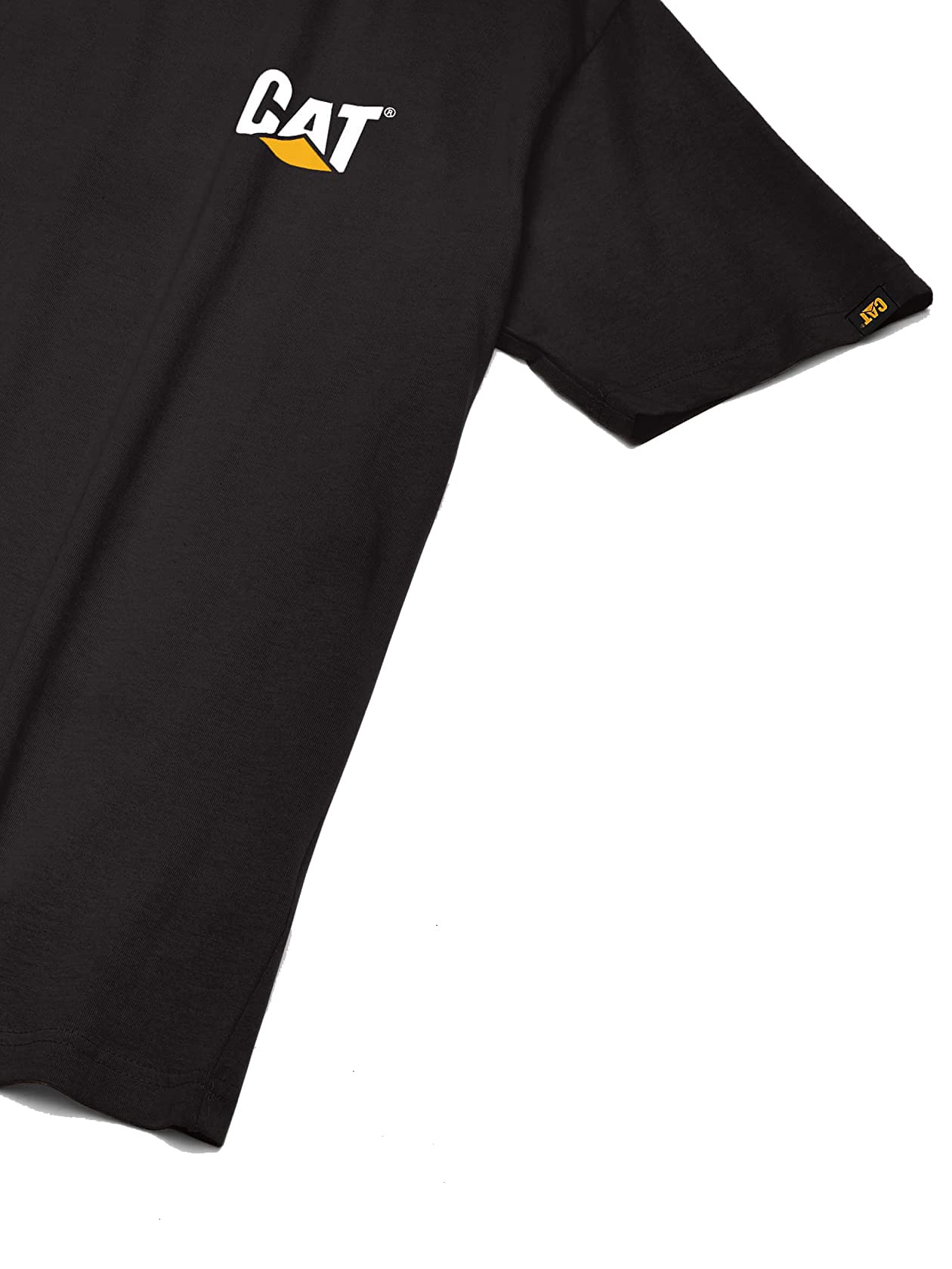 Caterpillar Men's Trademark T-Shirts with Shape-Retention Rib Trim Spandex, Tagless Neck, and CAT Logo on Left Chest, Eclipse Charcoal, X-Large