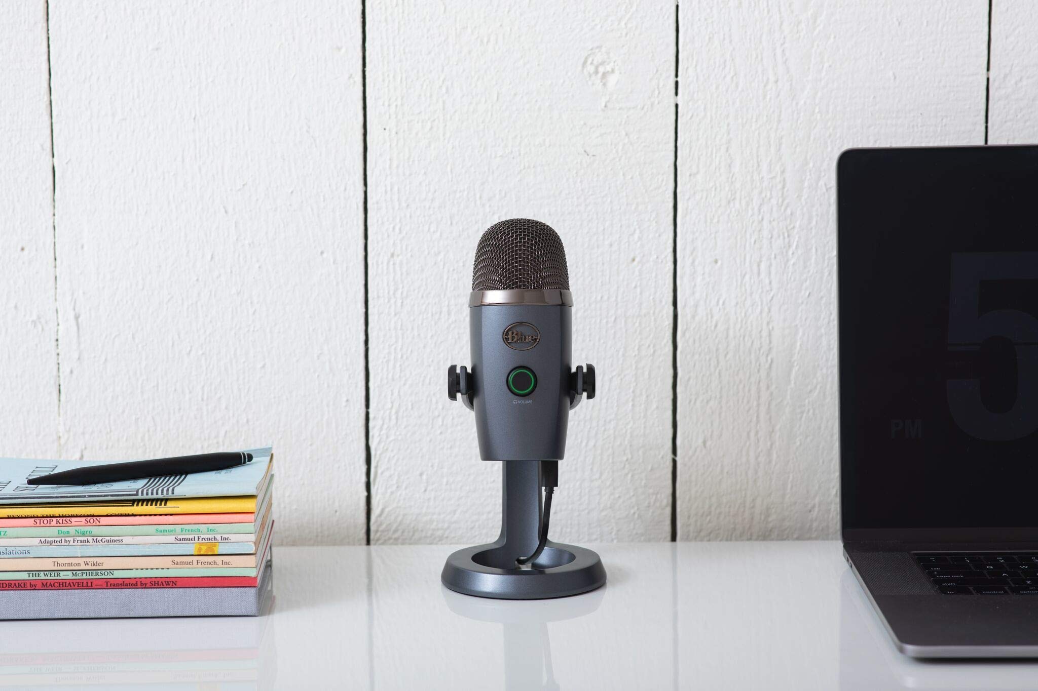 Blue Microphones Yeti Nano USB Microphone (Shadow Gray) Bundle with Studio Headphones and Pop Filter Compatible with Blue Sherpa Companion App (3 Items)