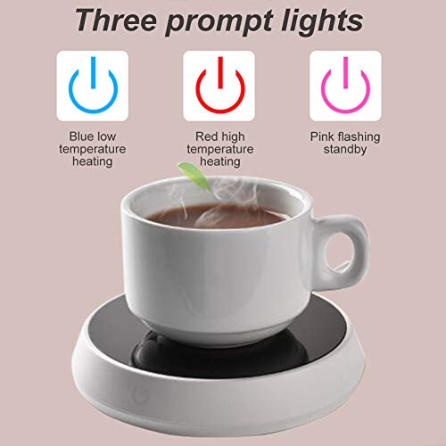 Coffee Warmer,Coffee Mug Warmer,Electric Beverage Warmer,Smart Coffee Warmer with Two Temperature Settings,Office Home Use Beverage Warmer Plate for Coffee, Milk, Tea, Water (Black and White)