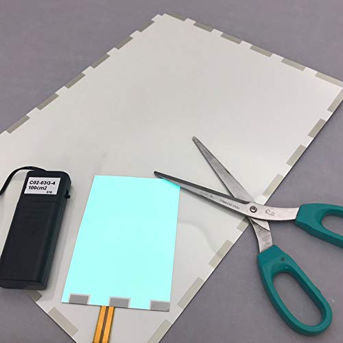 BAR Autotech DIY EL Panel – Electroluminescent Backlight Cuttable Light Paper Lamp Sheet with 3V Inverter (1 inverter, Blue-Green)