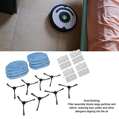 EVGATSAUTO Robot Vacuum Brush Filter Parts, Premium Fiber Robotic Vacuum Cleaner Accessories Kit Mop Cloth Side Brush Filter Parts Replacement for BR150 BR151