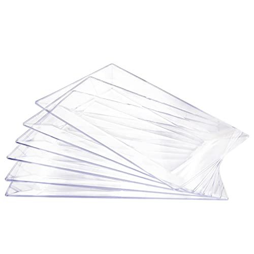 DaYammi 12 Pack Plastic Serving Trays, Heavy Duty Clear Plastic Serving Platters 13”×8” Rectangle Disposable Serving Platters and Trays for Parties, Wedding, Birthday, Dessert Table, Cupcake