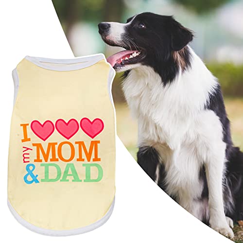 Pet Vest Pet Dogs Cats T-Shirt Clothes Gentle for Summer Yellow L