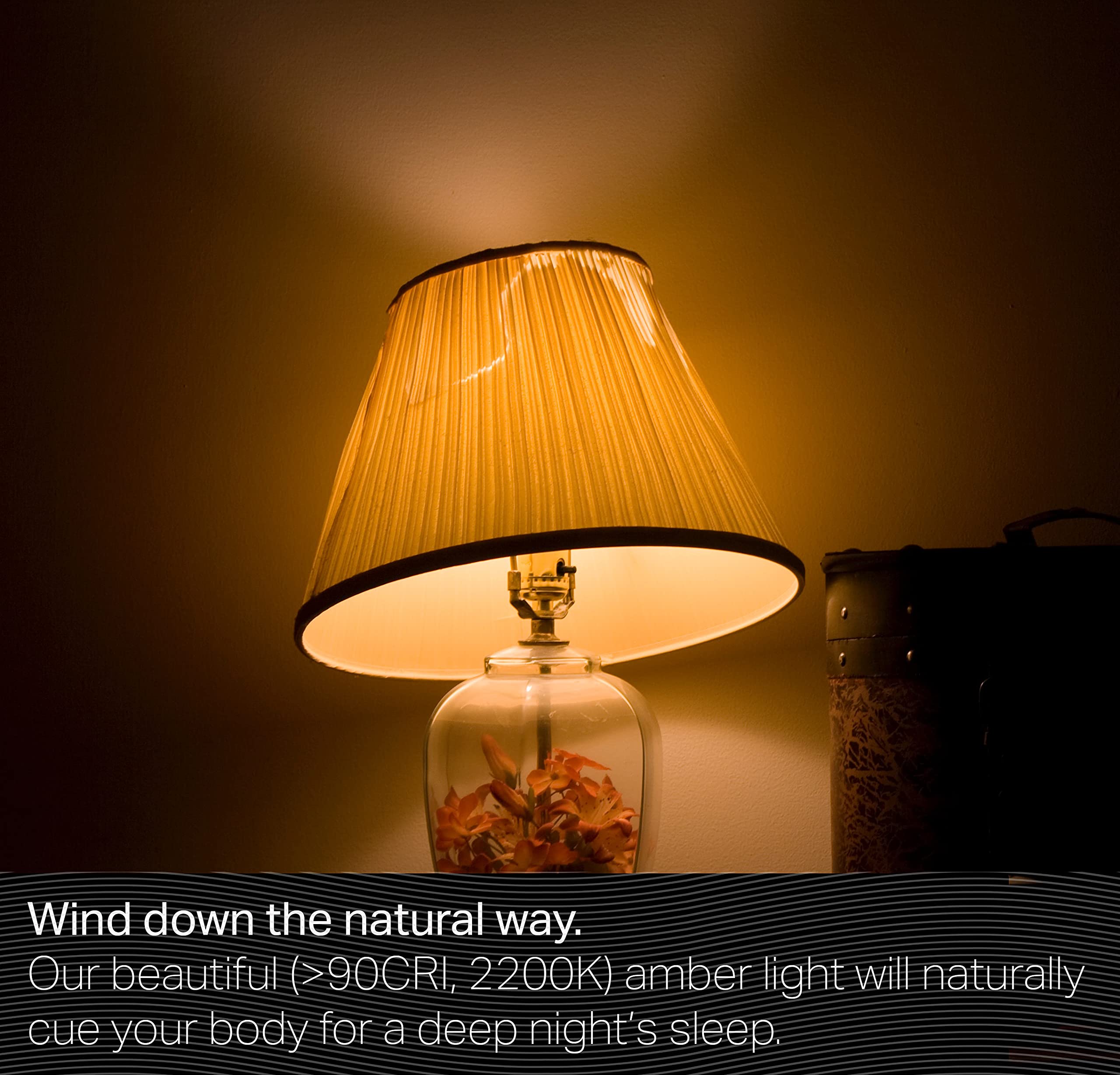BIOS Nightfall A19 Wellness LED Bulb, 40-watt Replacement Dimmable 2200K, >90CRI, Reduced Blue, Zero Uplight