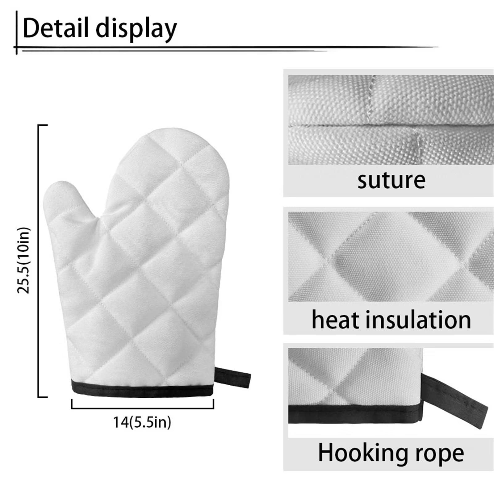 Buybai Cute Cow Strawberry Pattern Kitchen Oven Gloves Heat Resistant Oven Mitts Women Kitchen for BBQ, Baking, Cooking