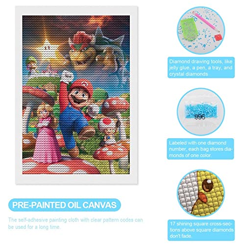 THAWR Diamond Painting Kits for Adults Kids Beginners, Cartoon DIY Diamond Art Full Drill Painting for Gift Home Wall Decor 8"x12"
