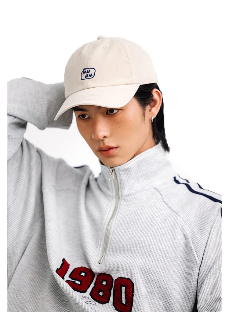Clakllie Cooling Trucker Hat Low ProfileBaseball Cap Curved Brim Dad Hat Casual Plain Hip Hop Hat Snapback Cotton Hat,Beige
