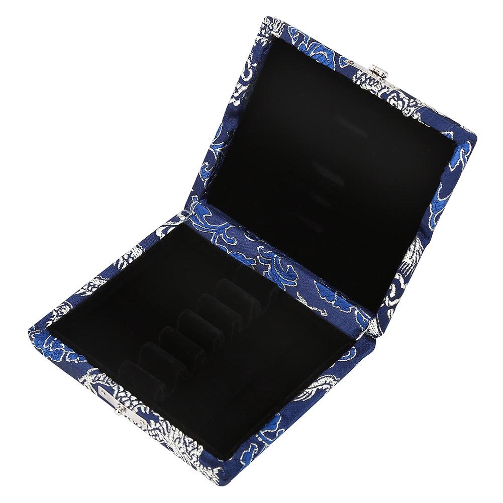 Oboe Reed Case,Oboe Reed Oboe Reeds Protect Against Moisture Wooden + Silk Cloth Cover Reed Case Holder Storage Box for 6pcs Oboe Reeds Maple Wooden (Blue) Oboe Reed Case Blue Box Kit Reeds Moistu