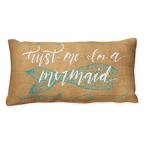 The Country House Collection Small Burlap Nautical Mermaid Pillow