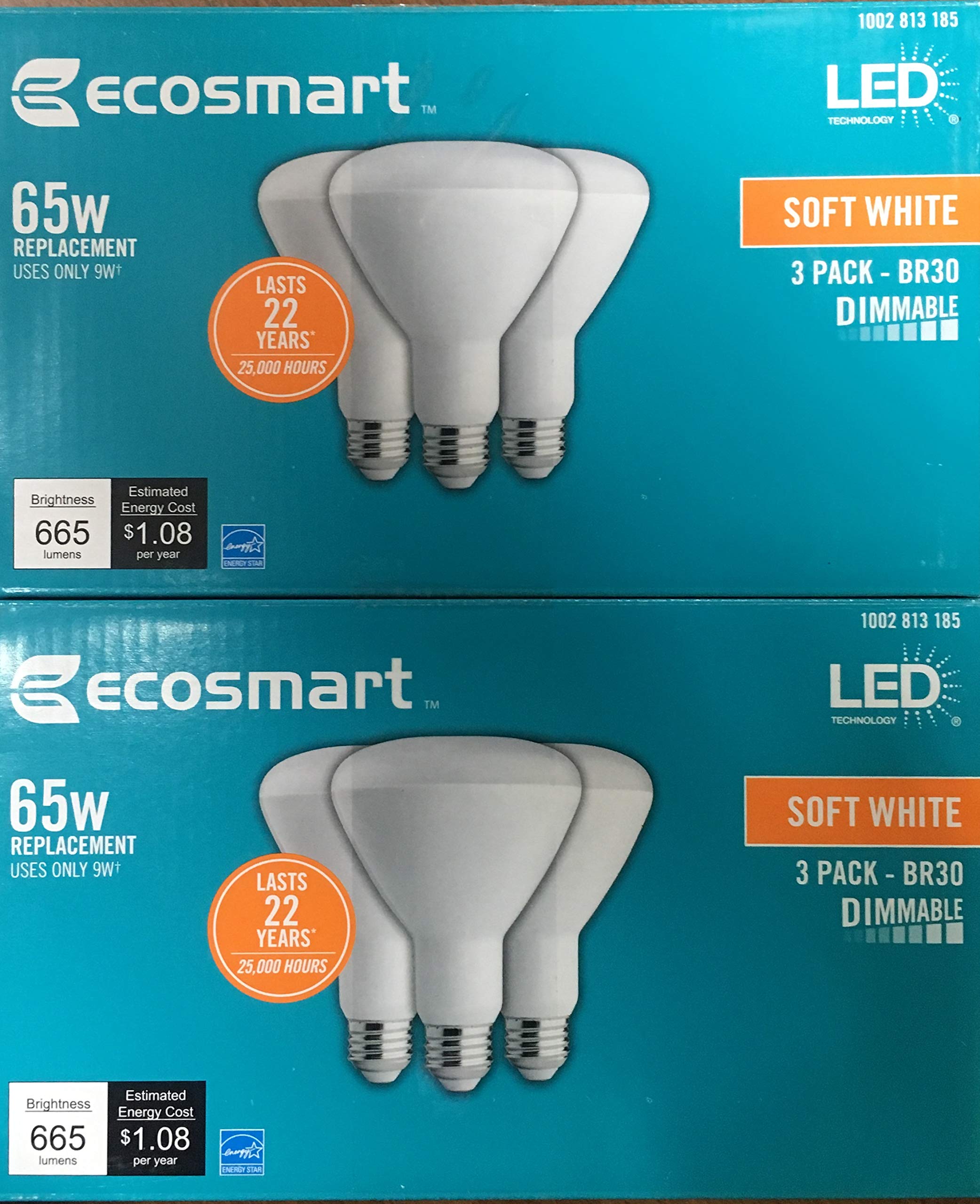 EcoSmart 65W Equivalent Soft White BR30 Dimmable LED Light Bulb (6-Pack)