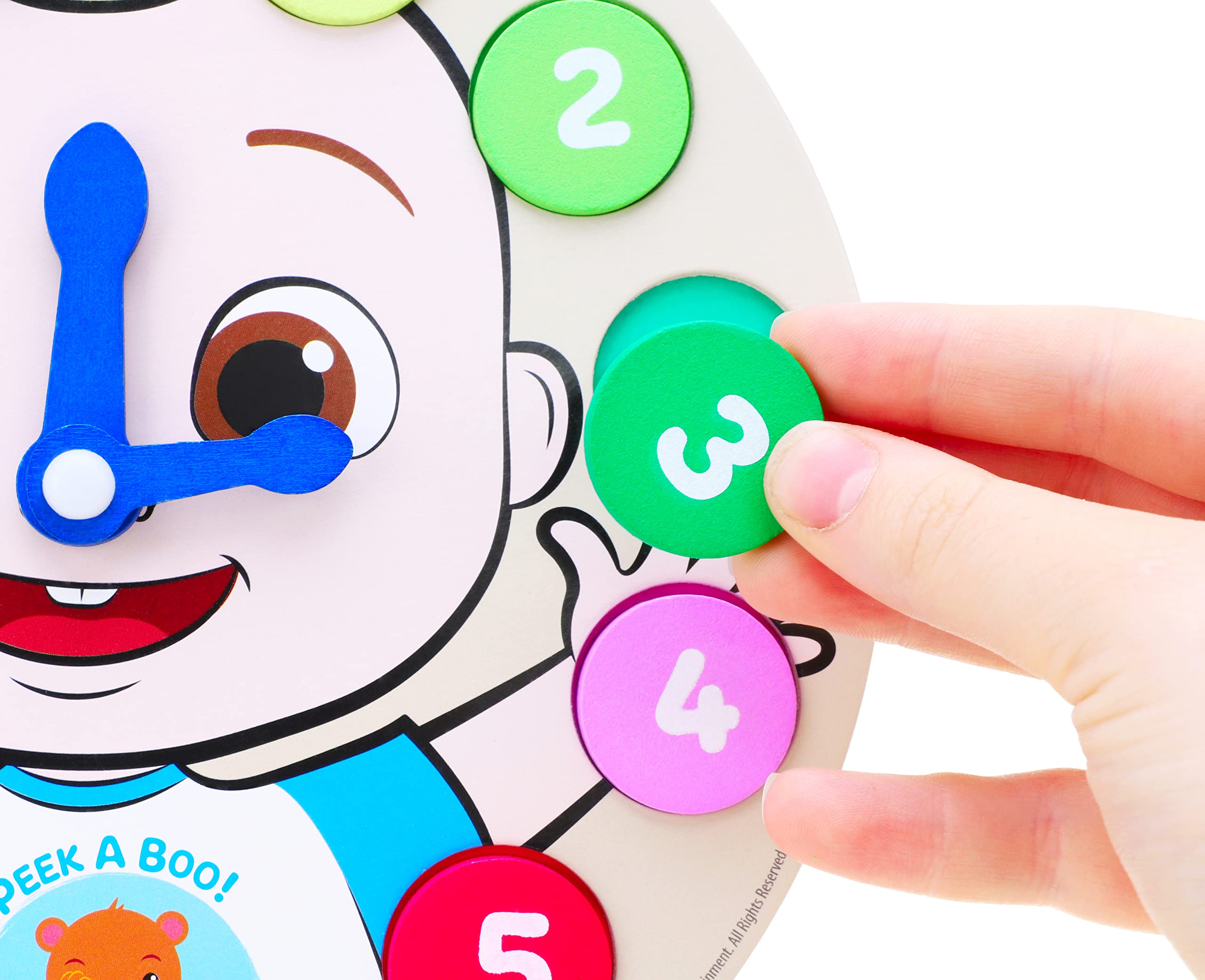 Toyland® Cocomelon Wooden Learning Clock Puzzle - Learn to Tell The Time - Toddler Toys Age 3+
