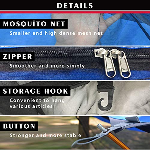 Camping Tree Hammock with Mosquito and Bug Netting - Parachute Lightweight Nylon - Portable Ultralight - for Indoor, Outdoor, Hiking, Camping, Backpacking, Travel, Backyard, Beach