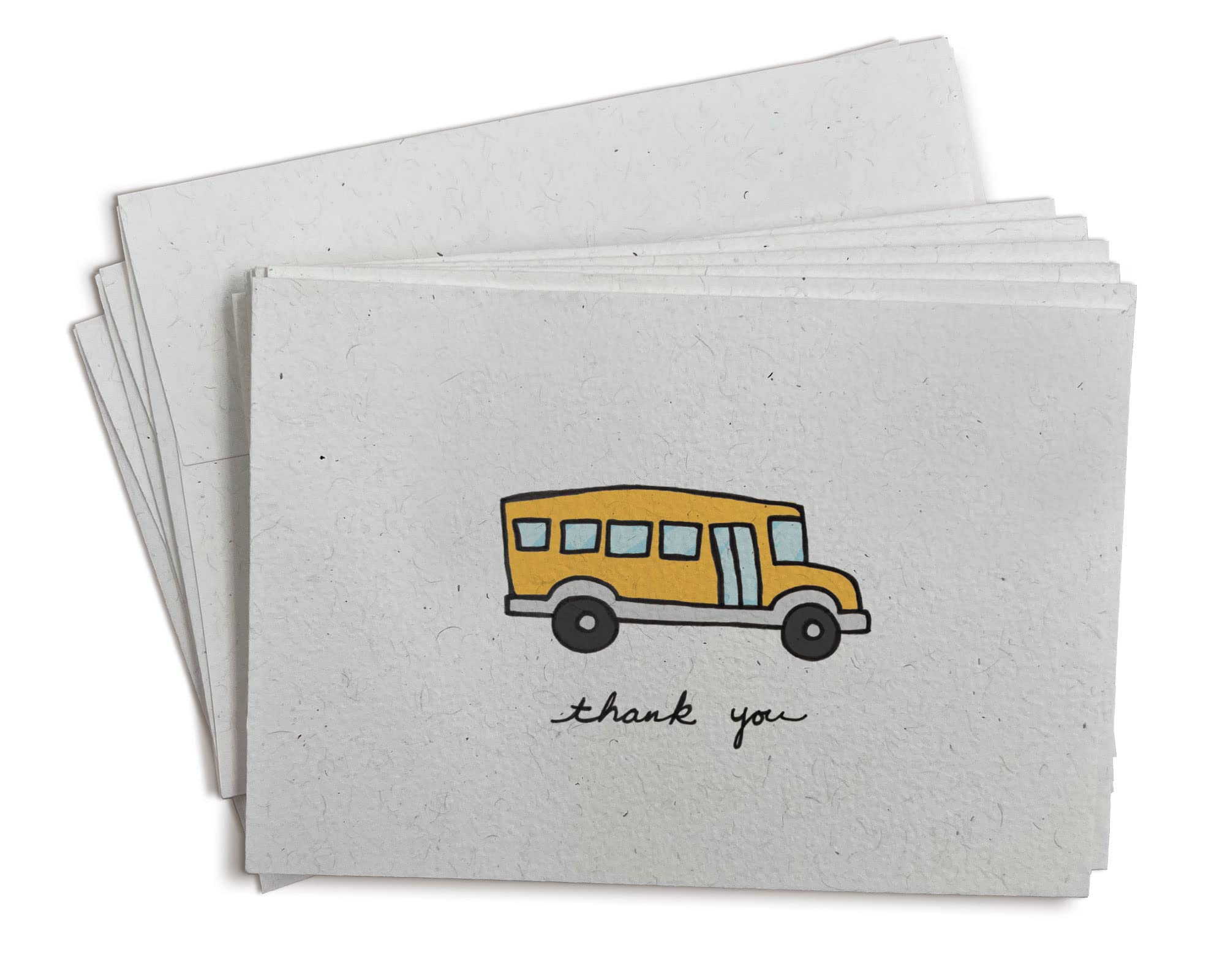 School Bus Thank You Cards - 24 Greeting Cards with Envelopes - School Thank You Notecards For Teacher Appreciation