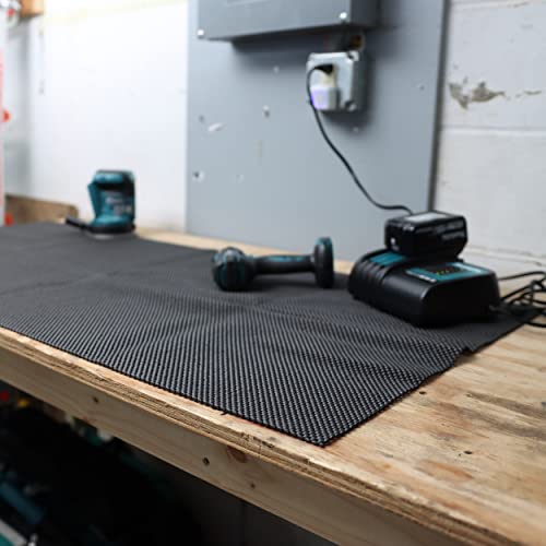 DCT Heavy-Duty Safety Pad Mat, 24in x 48in β Large Non-Slip Liner for Router, Sander, Bathroom Cabinet, Desk Drawer