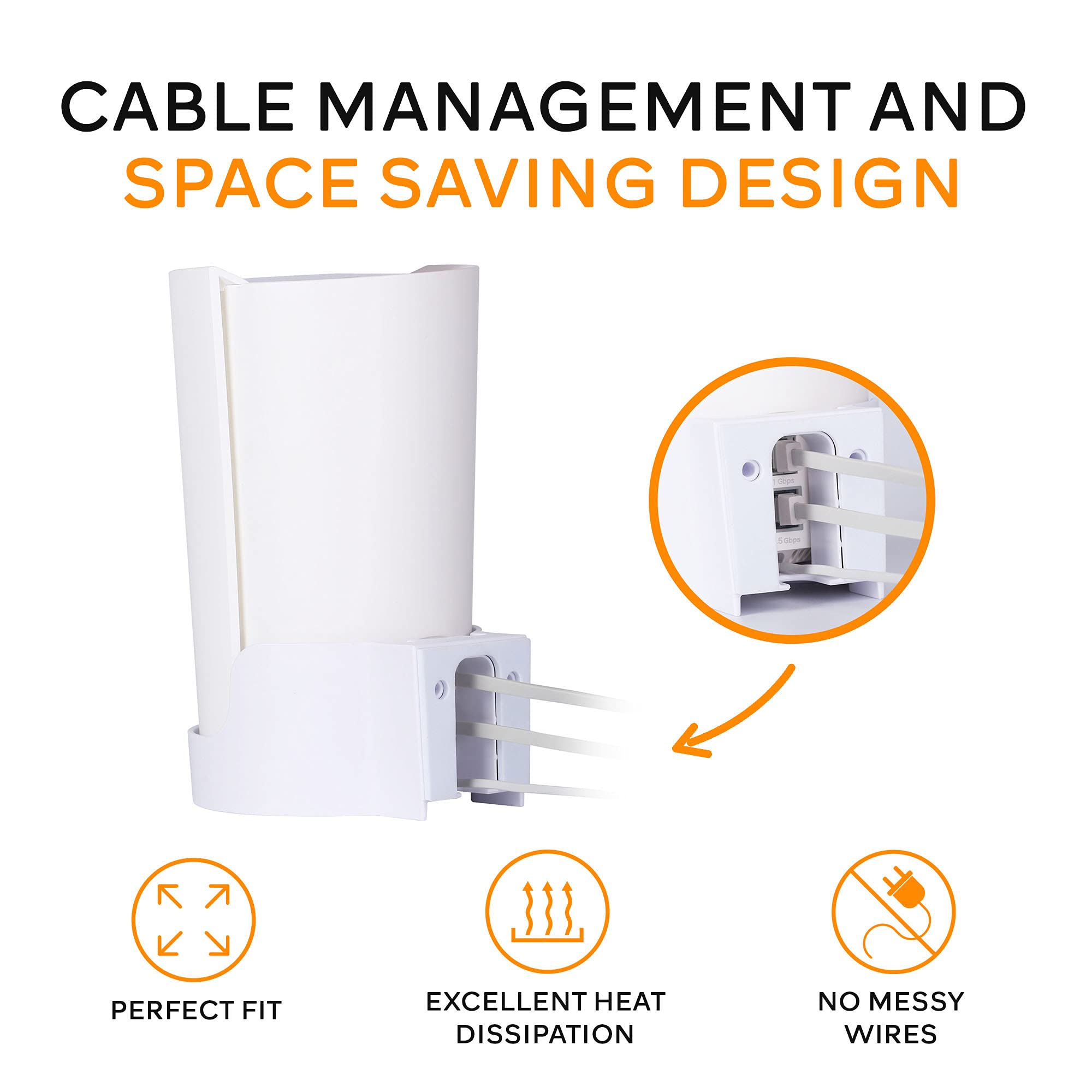 Bangcheer - Wall Mount Holder for Tp Link Deco, for Home Mesh WiFi System, Space Saving Deco Mesh Holder, Wall Mount Bracket Holder with Cable Organizer (Deco X90)