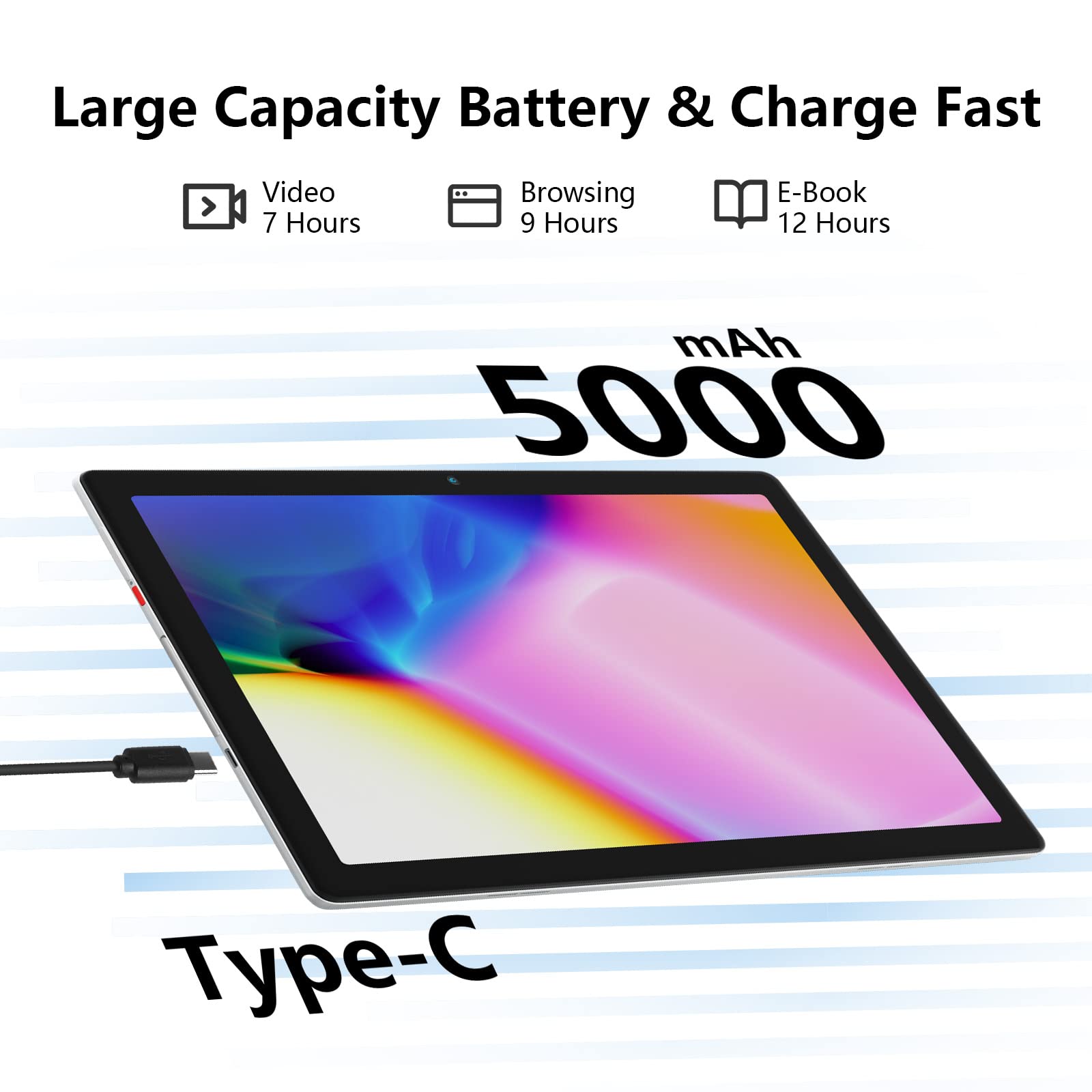 Cheerjoy Tablet Android 13 Tablets 10 inch, 6GB RAM 64GB ROM, Android Tablet 1280 * 800 IPS HD Display,5000mAh Battery, WiFi Tablets (Grey)