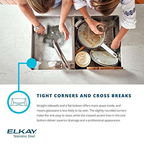 Elkay Crosstown 16 Gauge Stainless Steel 35-7/8" x 20-1/4" x 9" Single Bowl Tall Farmhouse Sink Kit