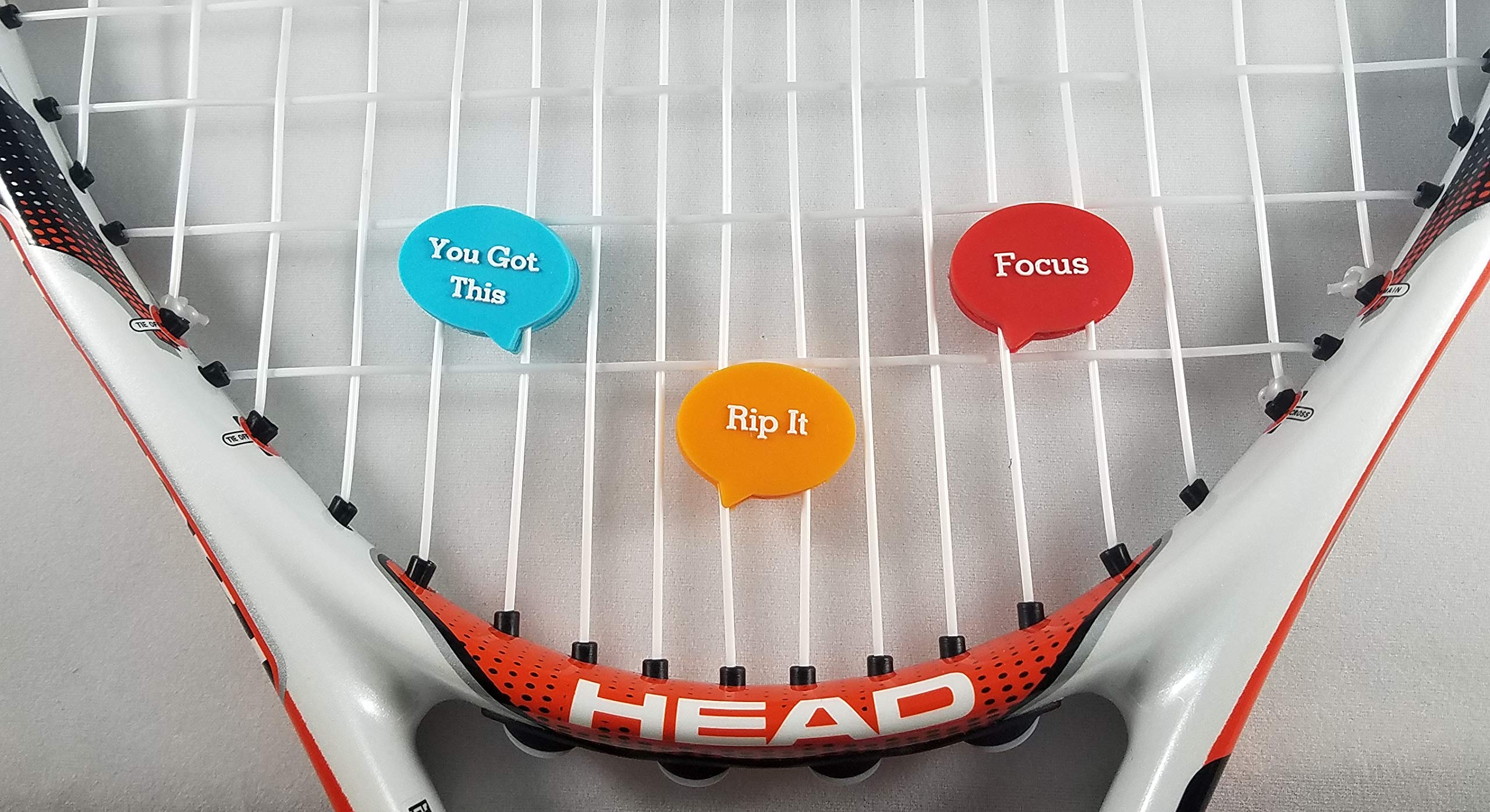 BD INNOVATION ELECTRONICS Tennis Vibration Dampeners Motivational Slogans 6 Pack