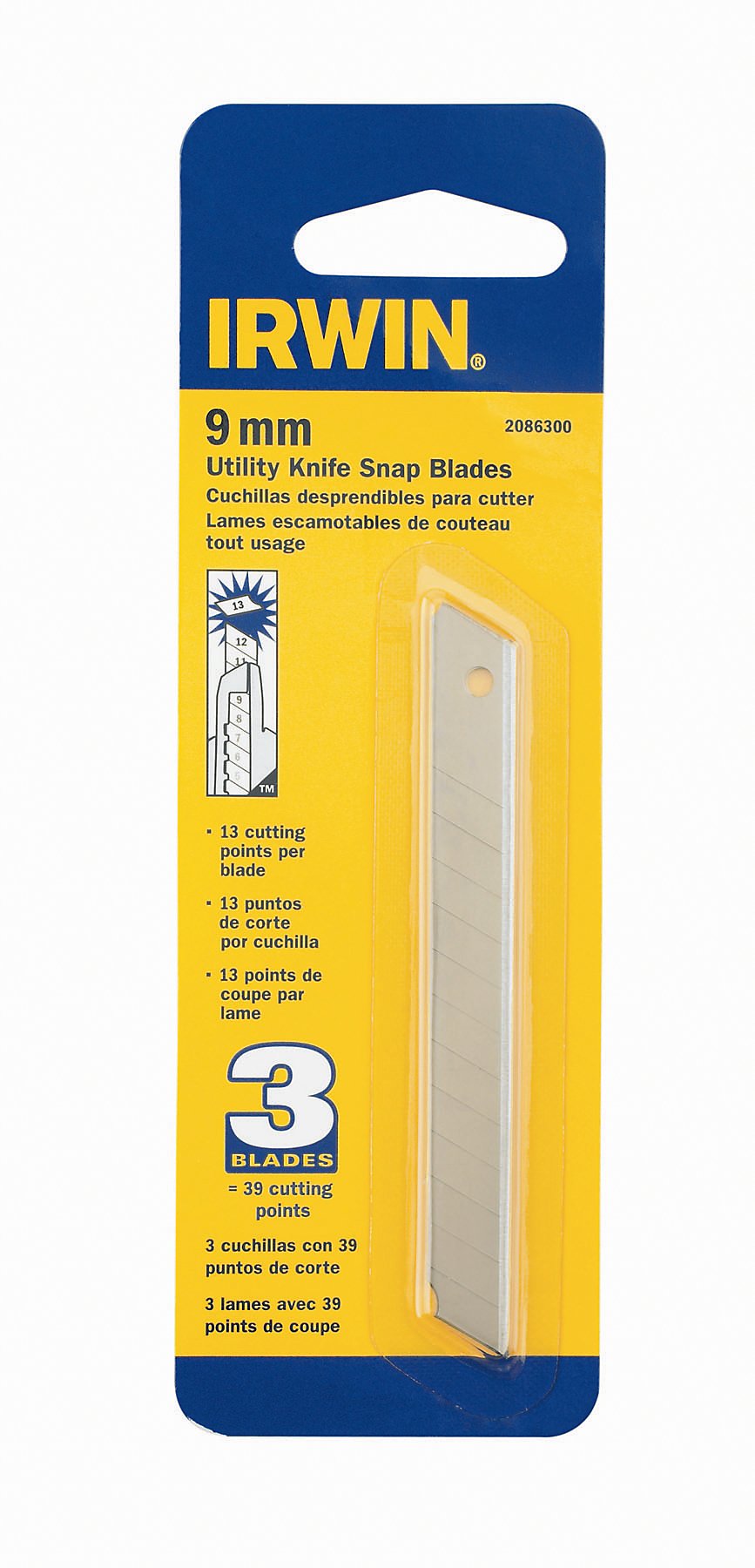 IRWIN 2086300 3 Pack Snap Blades 9mm