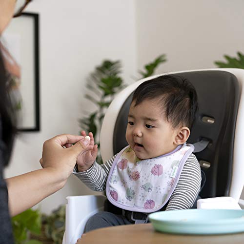 Ingenuity Easy Eater 4-Pack Absorbent Terry-Backed Cotton Baby Bib Set for Eating or Teething - Grazy