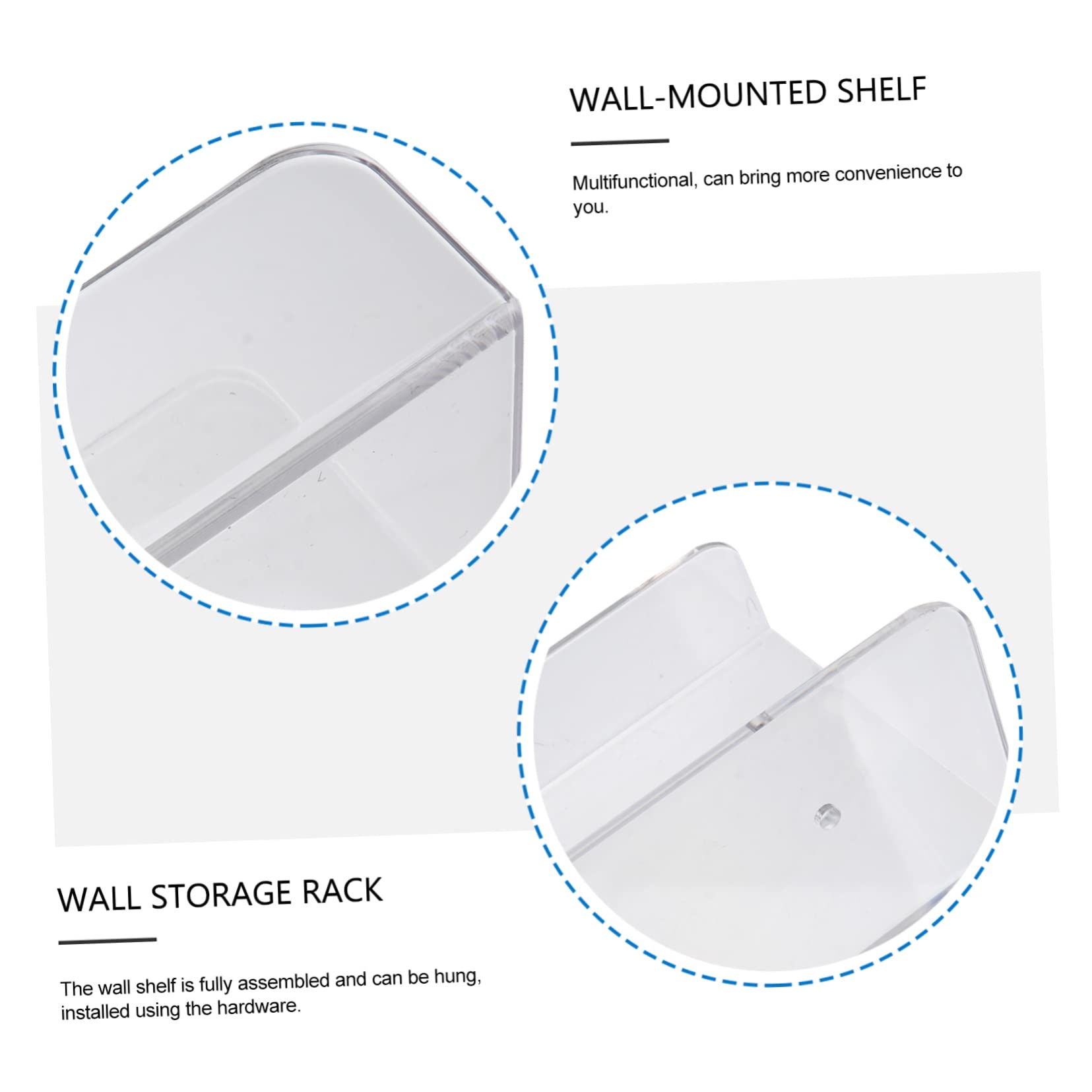 Cabilock 3pcs Shelf Wall Mounted Acrylic Rack Storage -Mounted Mounted Hanging Rack