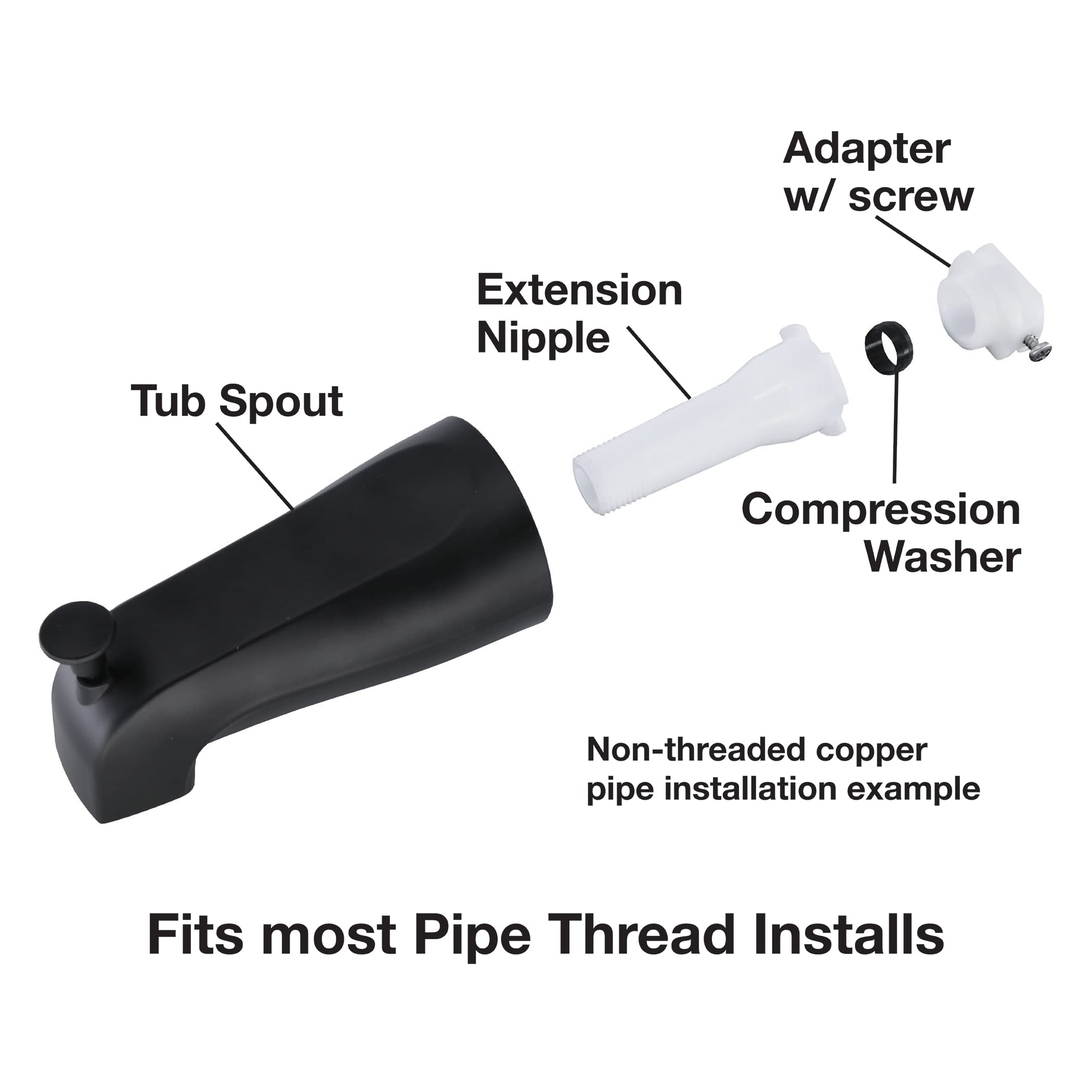 Danco 11079 Tub Spout, No Size, Matte Black