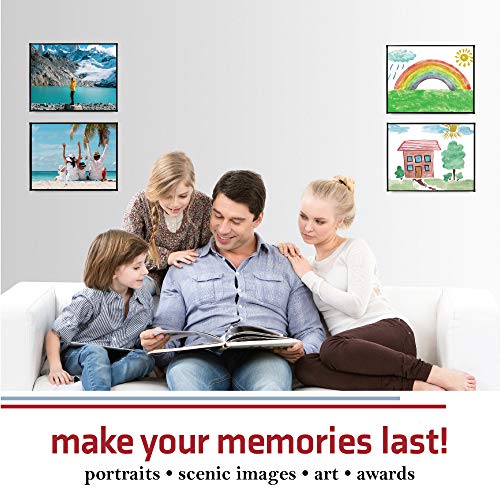 Mantello Front Loading Black Picture Frame 8.5x11 - Set of 6 - Table Desk Wall hanging For Artwork - Certificates Diplomas - Family Gallery Multi Photo Frame