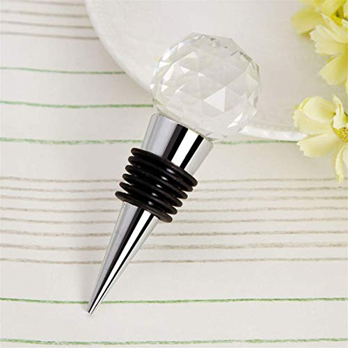 Decorative Crystal Ball Wine and Beverage Bottle Stopper for Wine,Made of Zinc Alloy and Glass,Reusable Plug with Gift Box,Multi-Option (2pcs Ball)