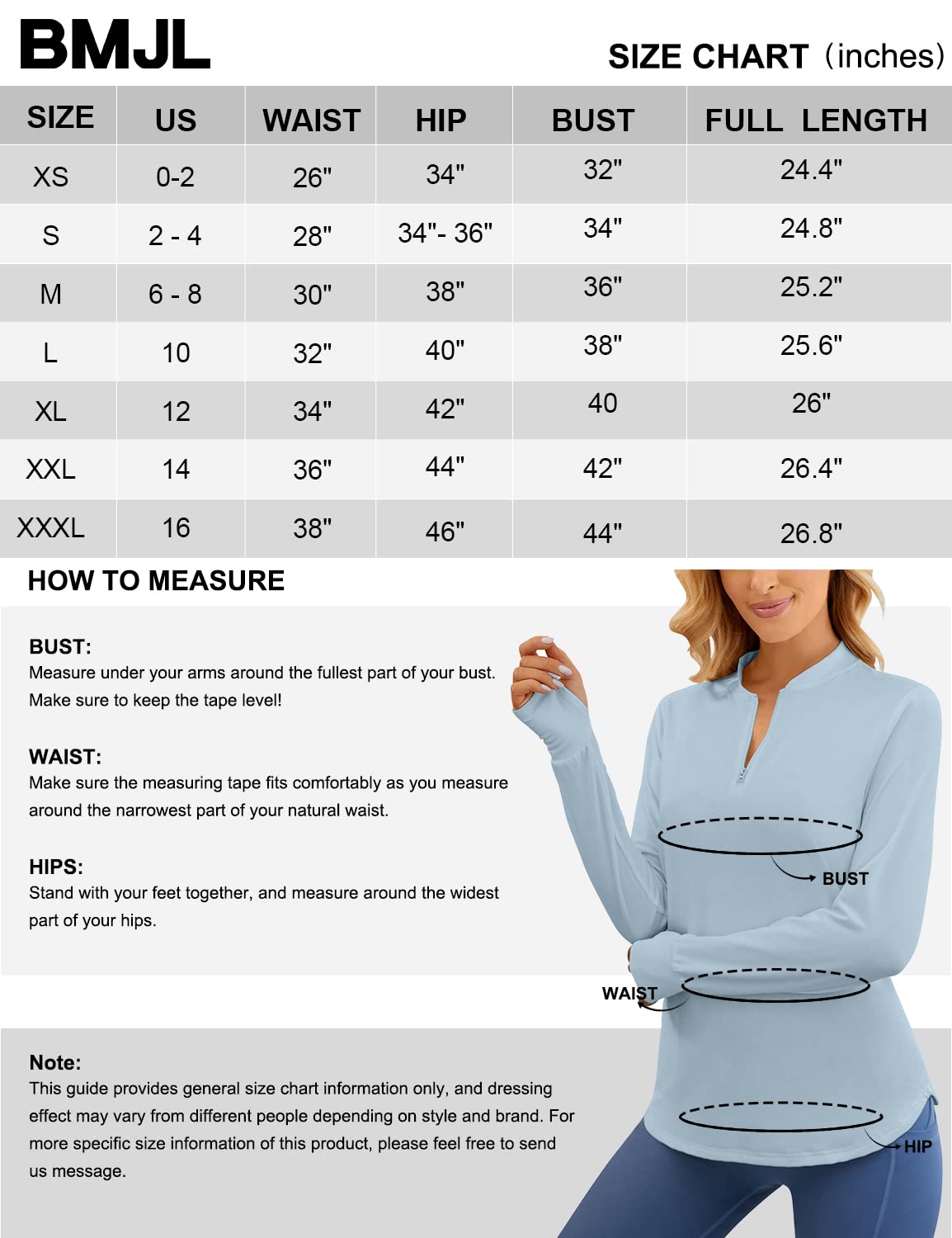 BMJL Women's UPF 50+ Workout Long Sleeve Yoga Shirts Running Hiking Shirts1/4 Zip Pullover Quick Dry Athletic Tops(L,Sky Blue)